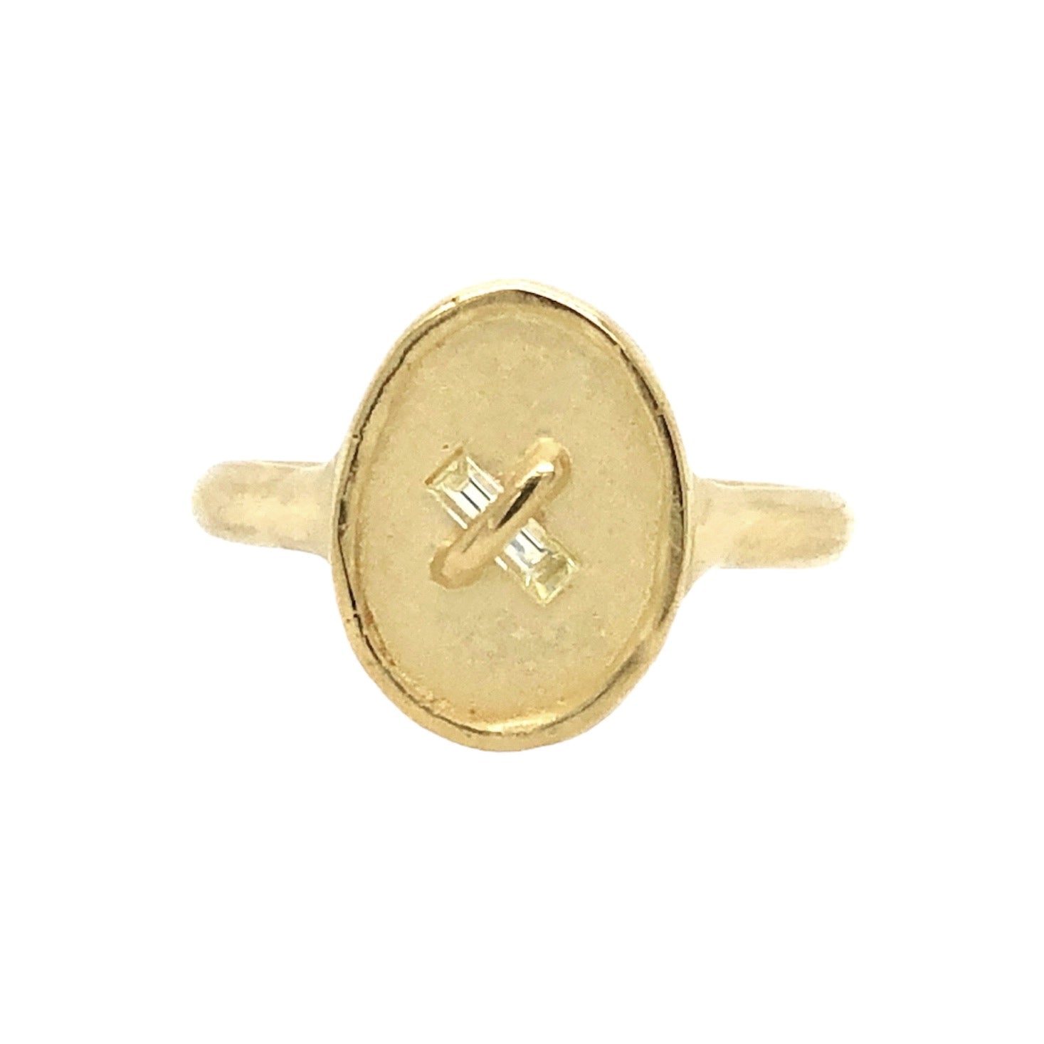 Gold Signet with Diamond X - Atelier Narce – Studio Melt